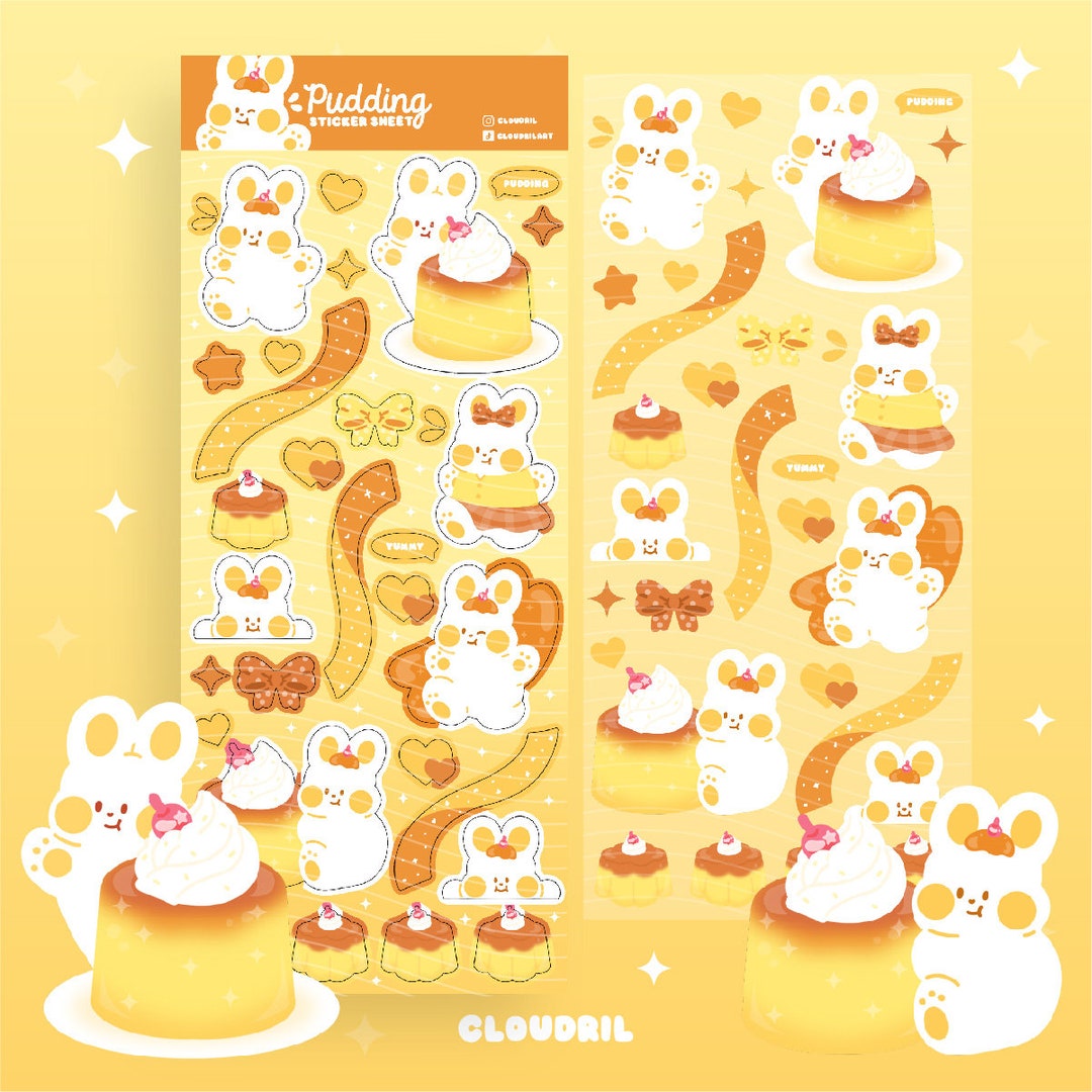 Pudding Sticker Sheet Deco Sticker Journal Planner - Etsy