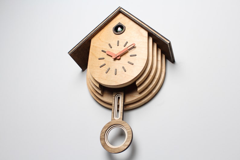 Cuckoo Clock - Layered Teardrop - Handmade - Modern - Choose Your Hand ...