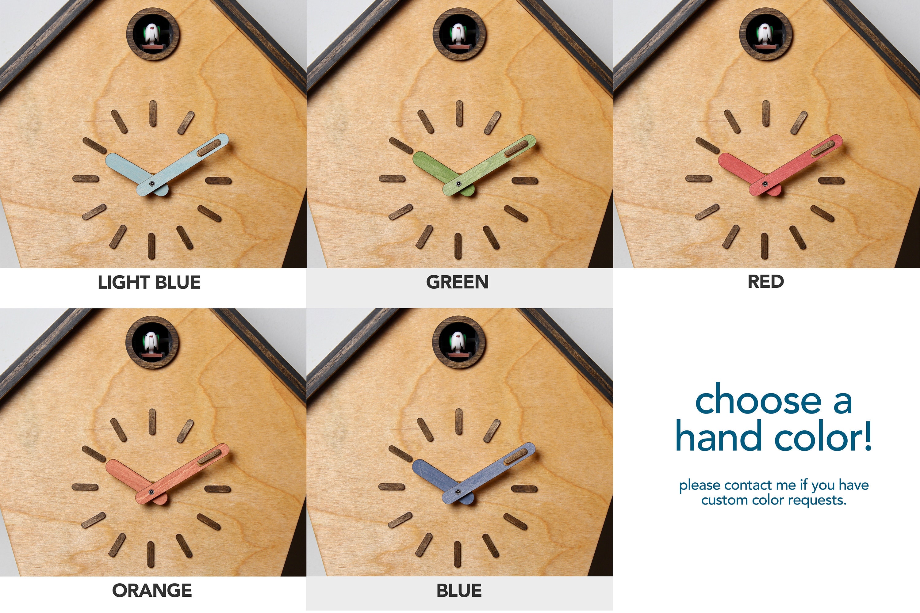 Cuckoo Clock Teardrop Handmade Modern Choose Your Hand Color - Etsy