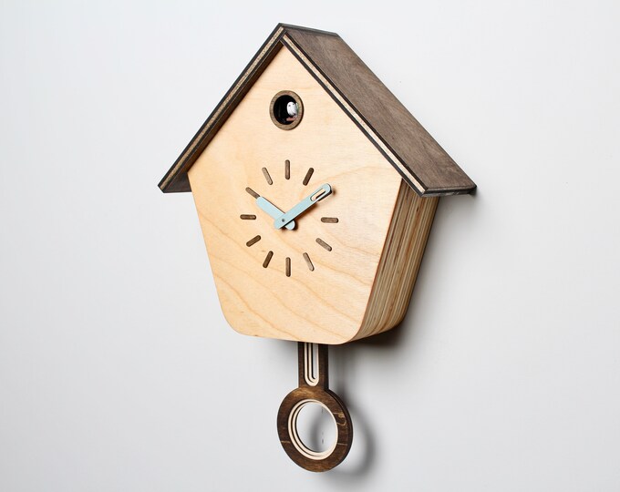 Cuckoo Clock - Birdhouse - Handmade - Modern - Choose Your Hand Color ...