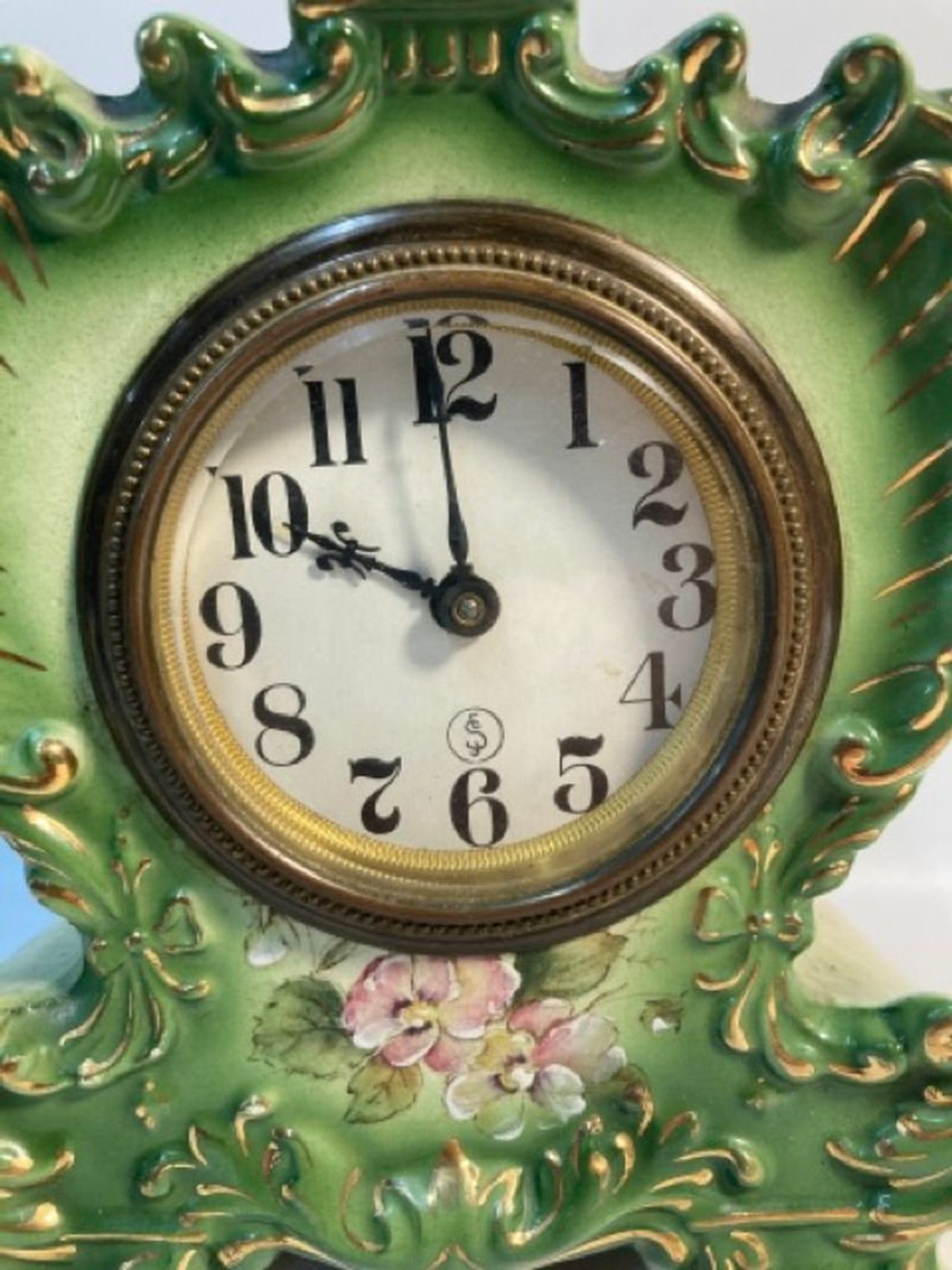 Beautiful Antique Victorian-era Ansonia Porcelain Mantel Clock may Case ...