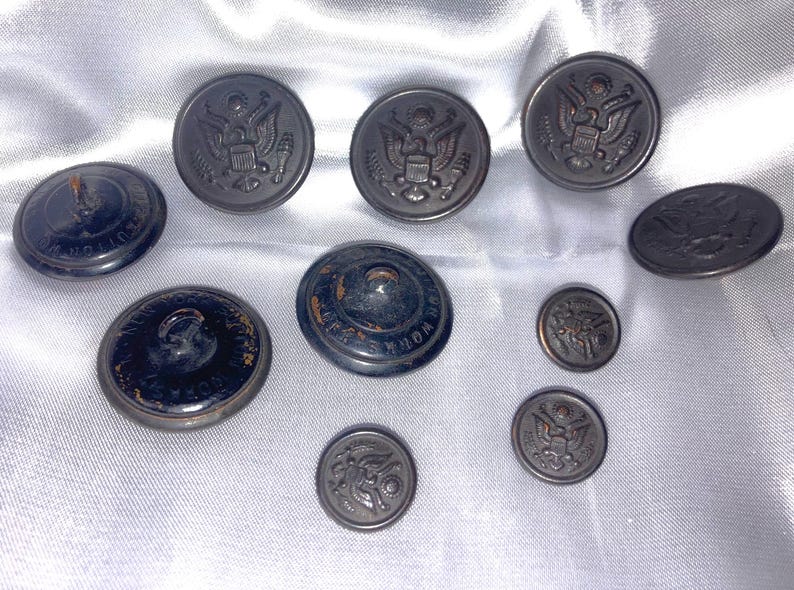 Antique WWI - U.S. Army Great Seal Black Buttons (two Sizes ...