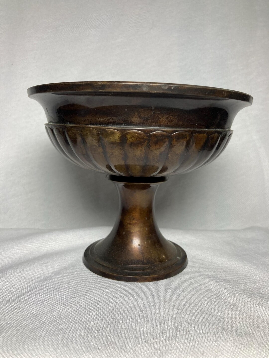Beautiful Vintage Heavy Solid Brass Compote Centerpiece / Pedestal Bowl ...