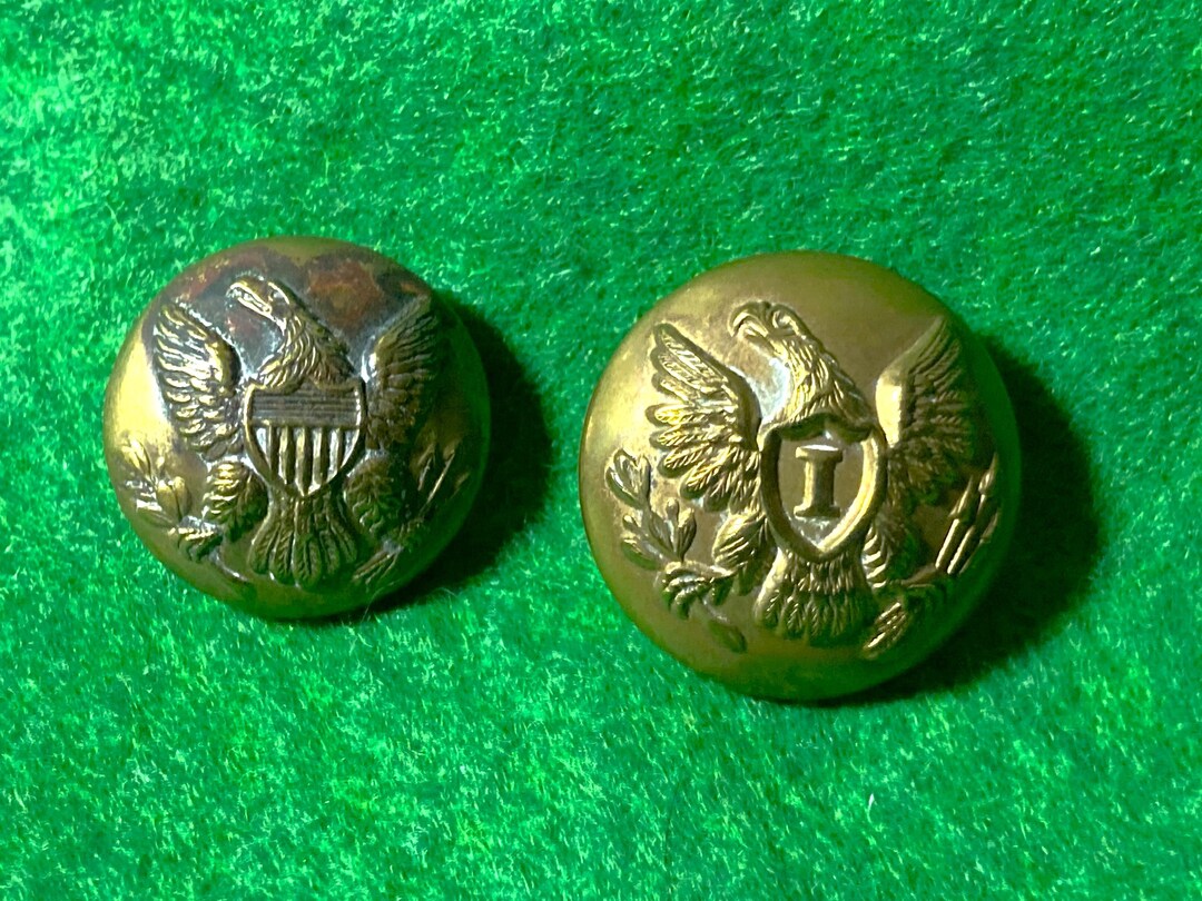 Two Antique Civil War-era Union Brass Uniform Buttons (c 1861 - 1870 ...