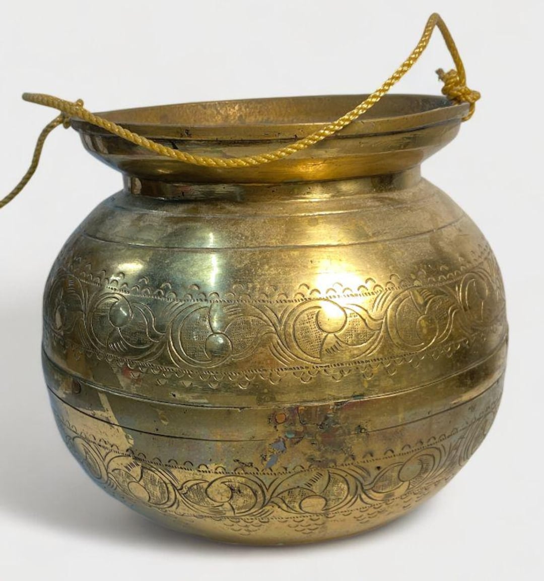 Beautiful Antique Middle Eastern Turned and Etched Relief Hand Engraved ...