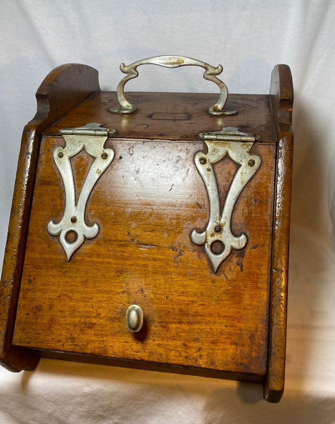 Antique Unique Victorian Wooden Coal Scuttle With Tin Insert (c 1850s ...