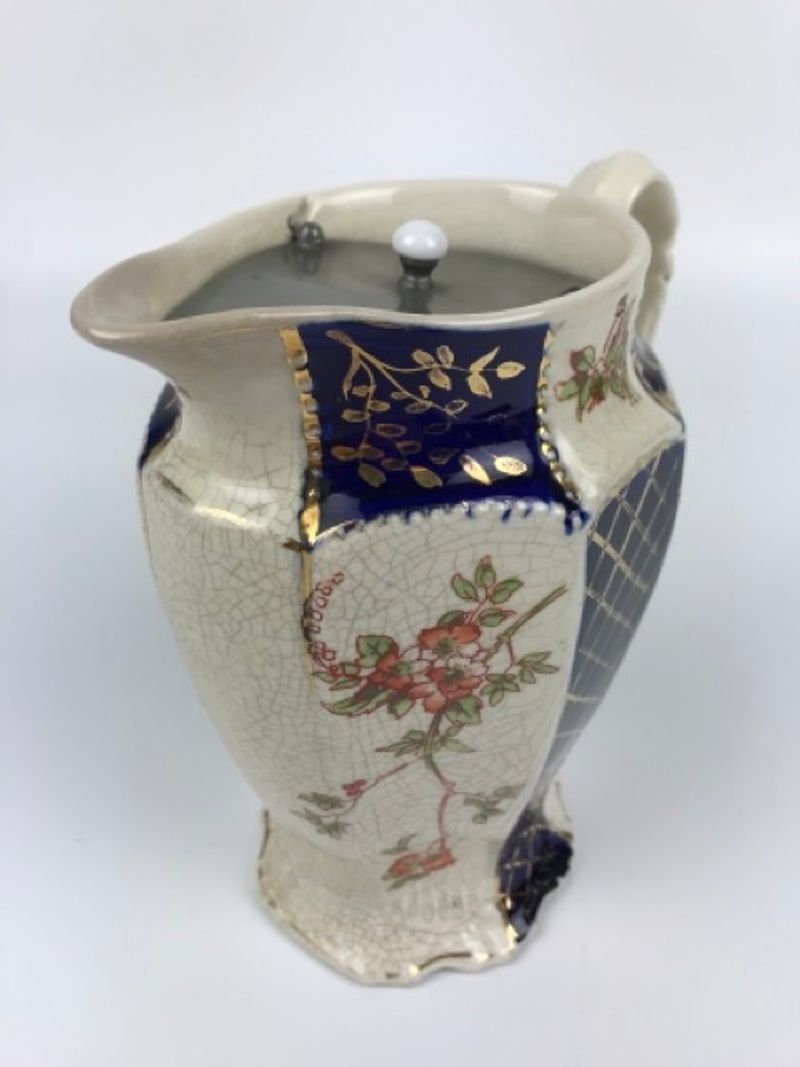 Lovely Vintage Gaudy Welsh-style Pewter Mounted Ewer by Ucelly - Pewter ...