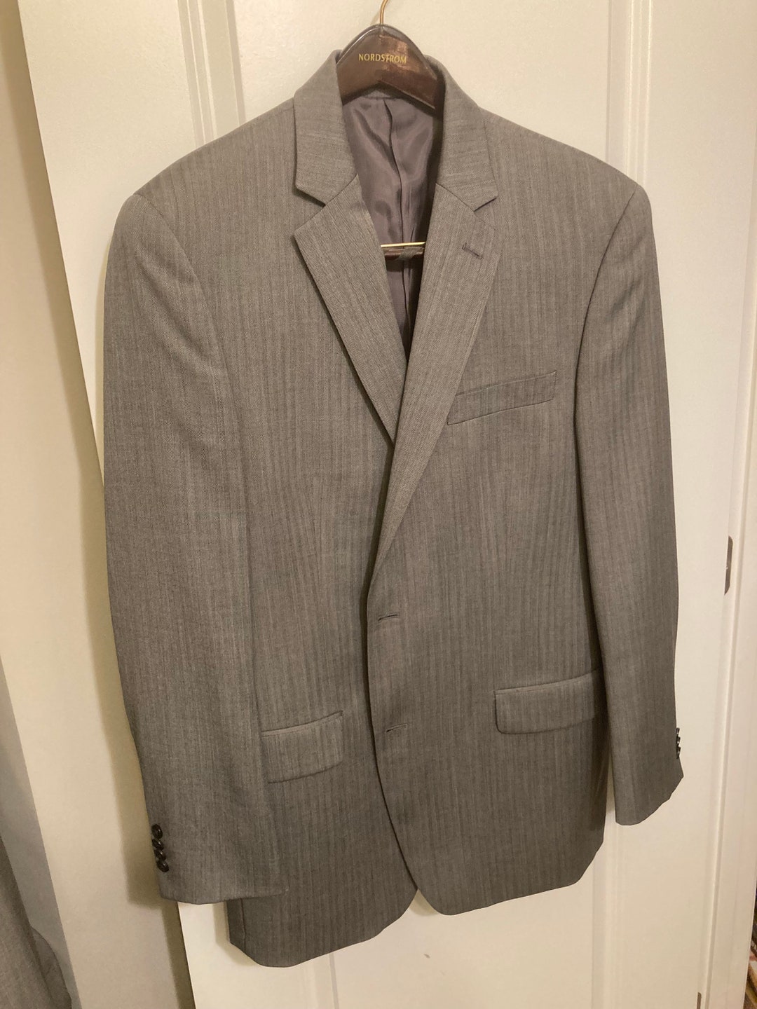 VERY NICE Michael Kors 2-button Steel Grey Striped Wool Suit (RN90736 ...