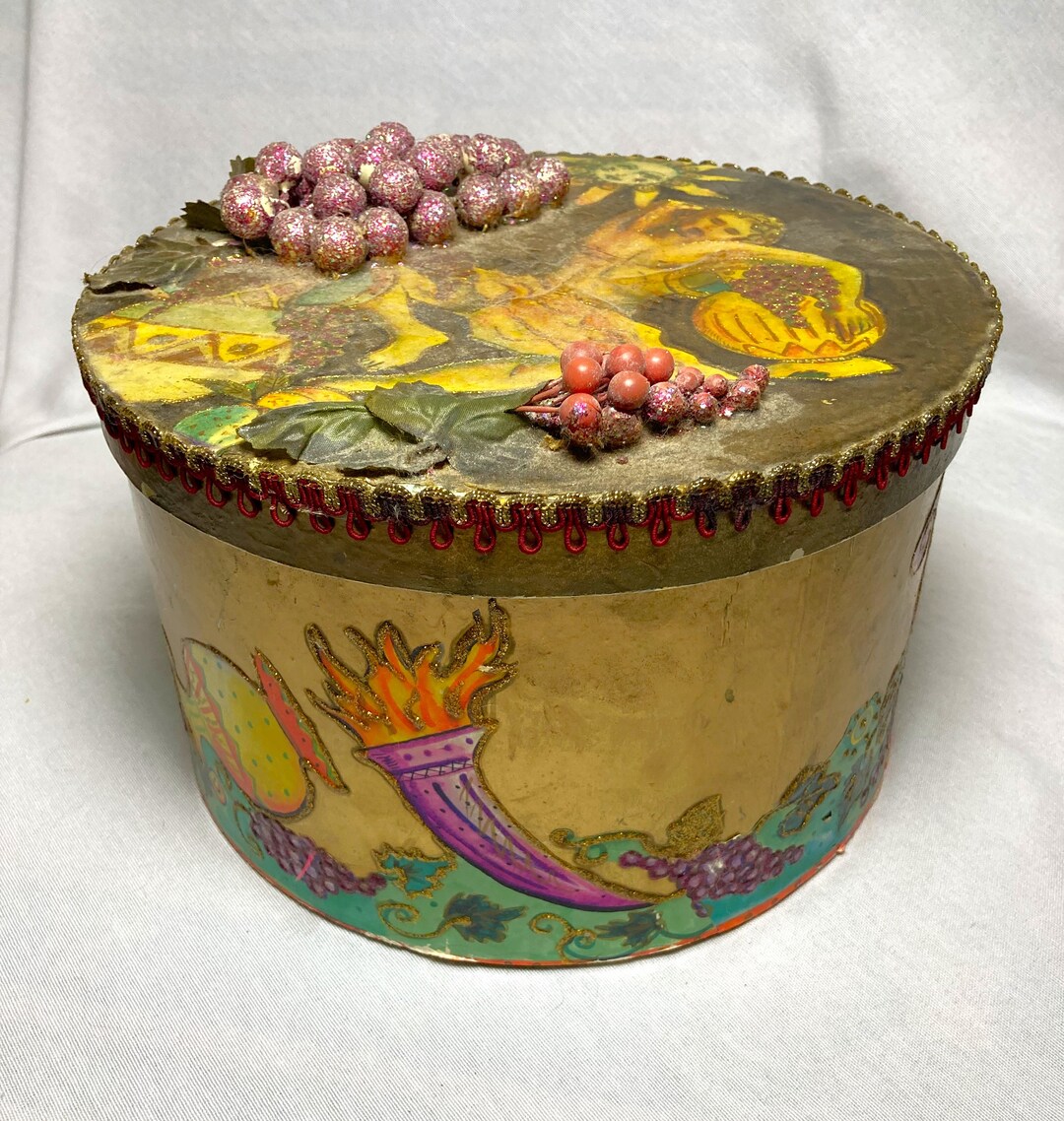 Amazingly Decorative Vintage Retro Hat Box - Etsy