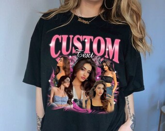 Custom Bootleg Rap Comfort Colors T-shirt, Custom Photo Vintage Graphic ...