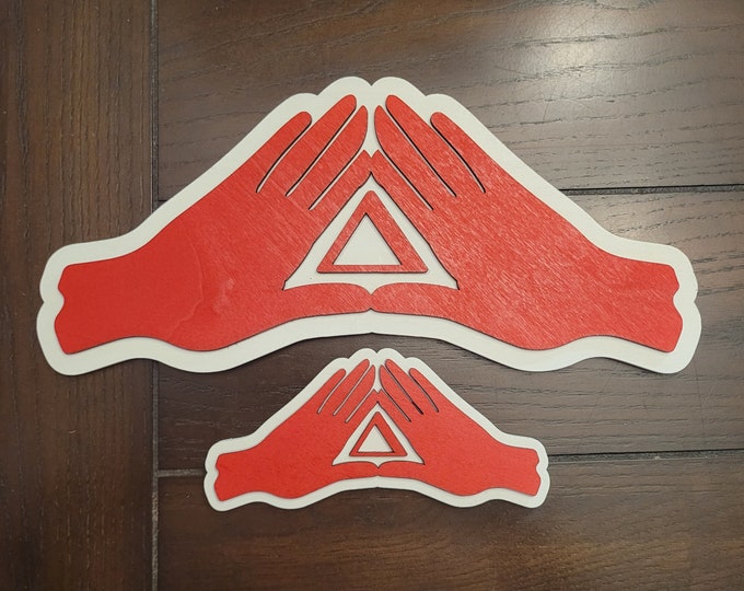 Delta Sigma Theta 'hands' – Red & White Wall Art, Paddle Accent, Wreath ...