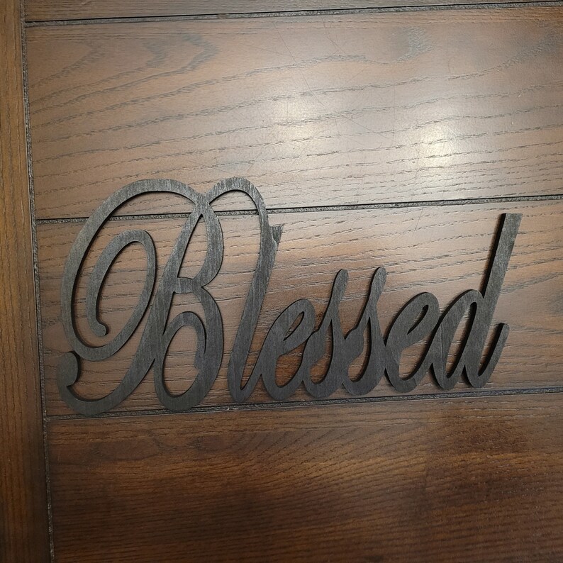 Wood 'blessed' Wall Art - Etsy