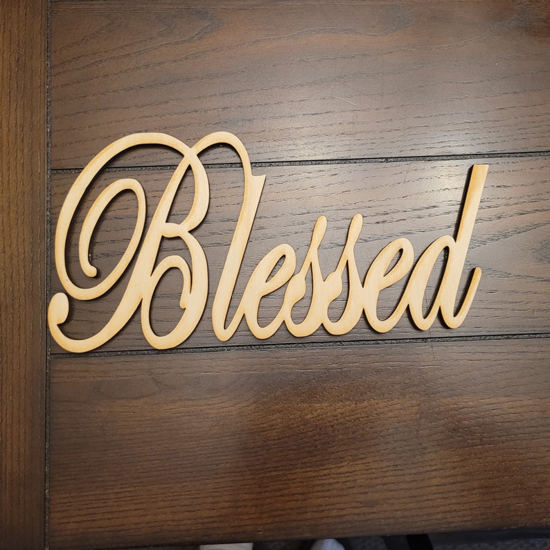 Wood 'blessed' Wall Art - Etsy