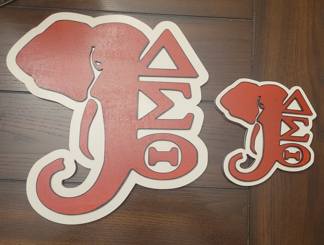Delta Sigma Theta (DST) Elephant Wall Art, Paddle Accent, Wreath ...
