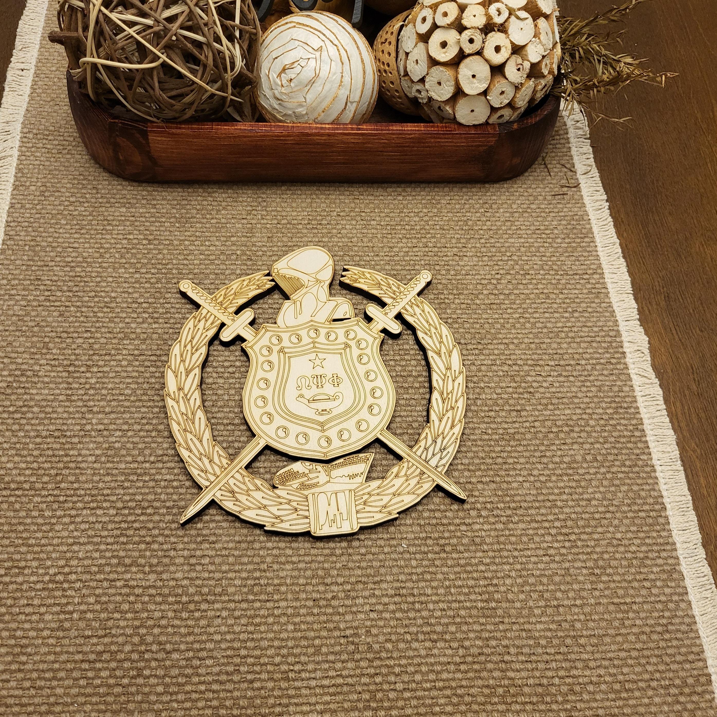 Custom Wood Omega Psi Phi Shield – DIY | Wall Art | Ready to Finish - Etsy