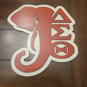 Delta Sigma Theta (DST) Elephant Wall Art, Paddle Accent, Wreath ...
