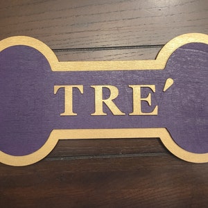 Custom Que Dawg Tag Bone Wall Desk Art - Etsy