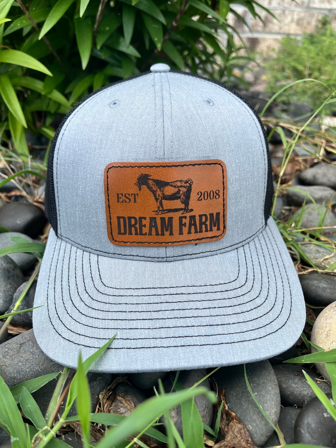 Goat Farm Richardson 112 Laser Engraved Leather Patch Hat- Farming ...