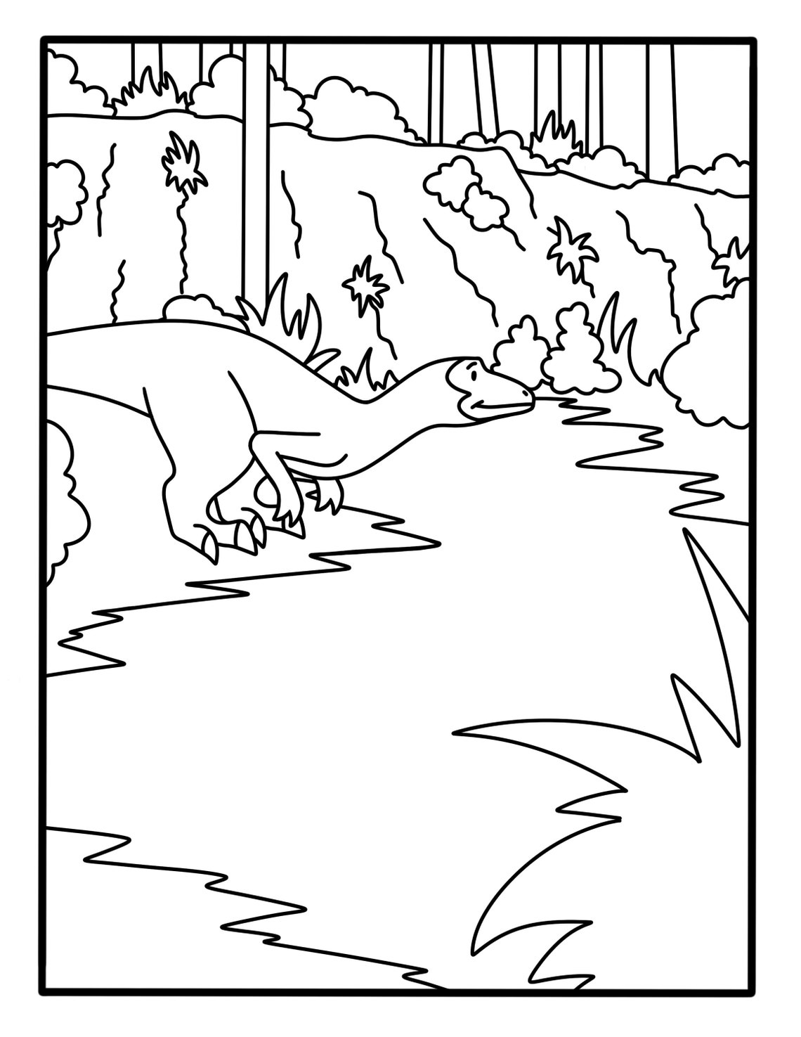 Printable Dinosaur Coloring Page PNG, 5 Pages - Etsy