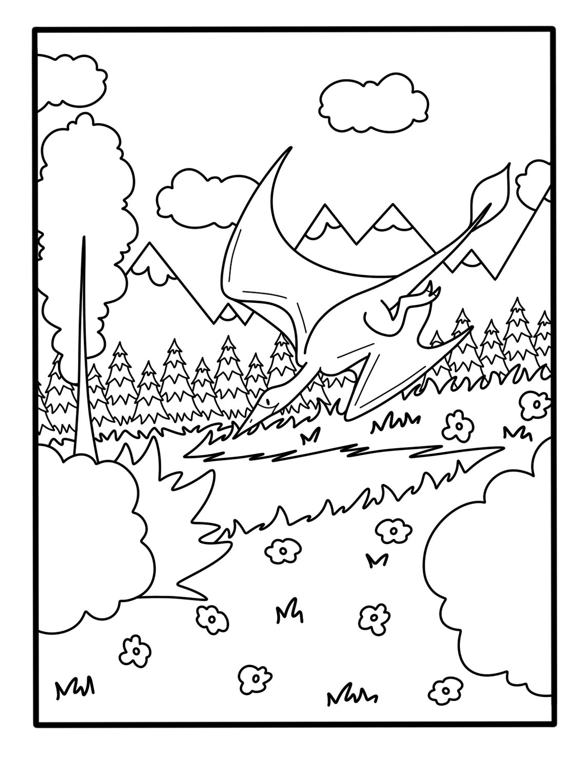 Printable Dinosaur Coloring Page PNG, 5 Pages - Etsy