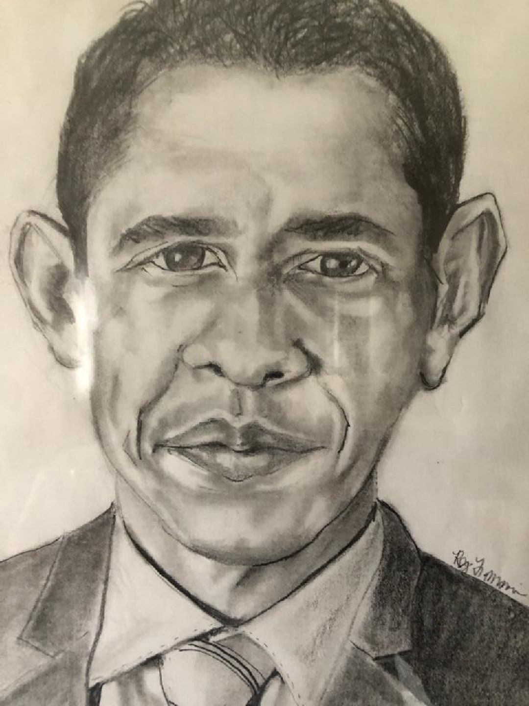 44 - Black and White Portrait of President Obama in Pencil - Etsy