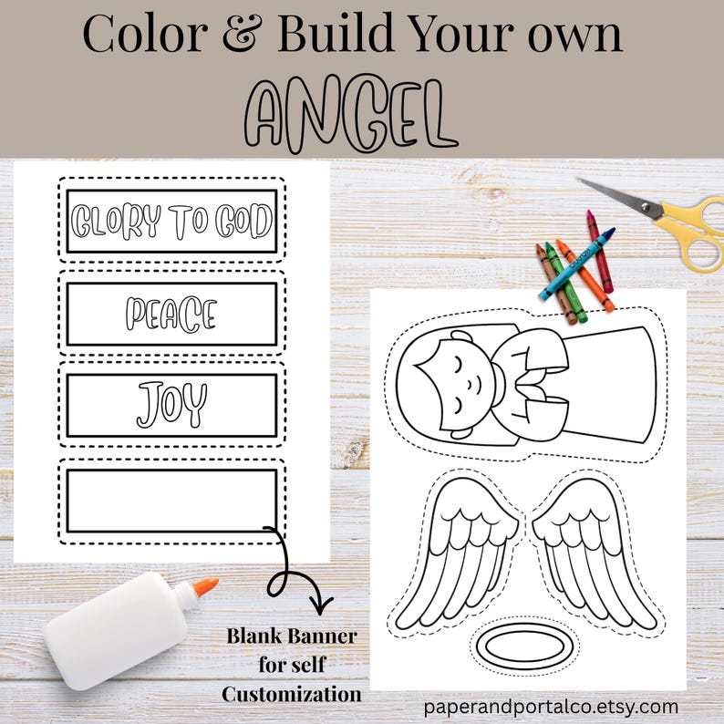 Christmas Angel Craft: Cut and Paste Printable (PDF) Make Your Own ...