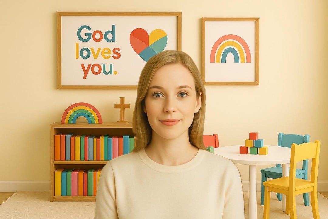 Colorful Christian Kids Zoom Background, Playroom Virtual Backdrop, God ...