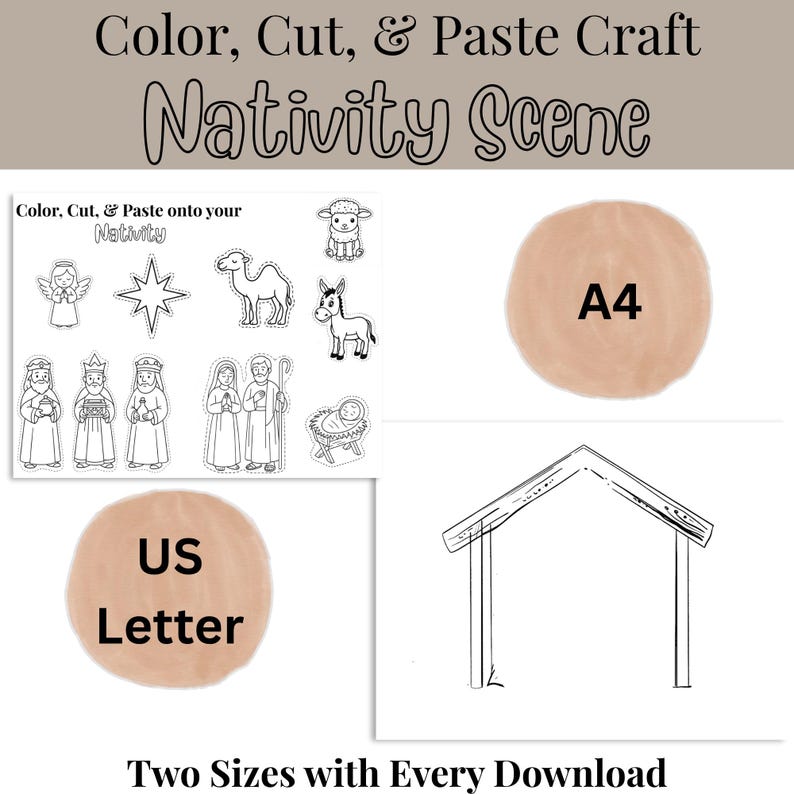 Christmas Nativity Craft: Cut and Paste Printable (PDF), Make Your Own ...