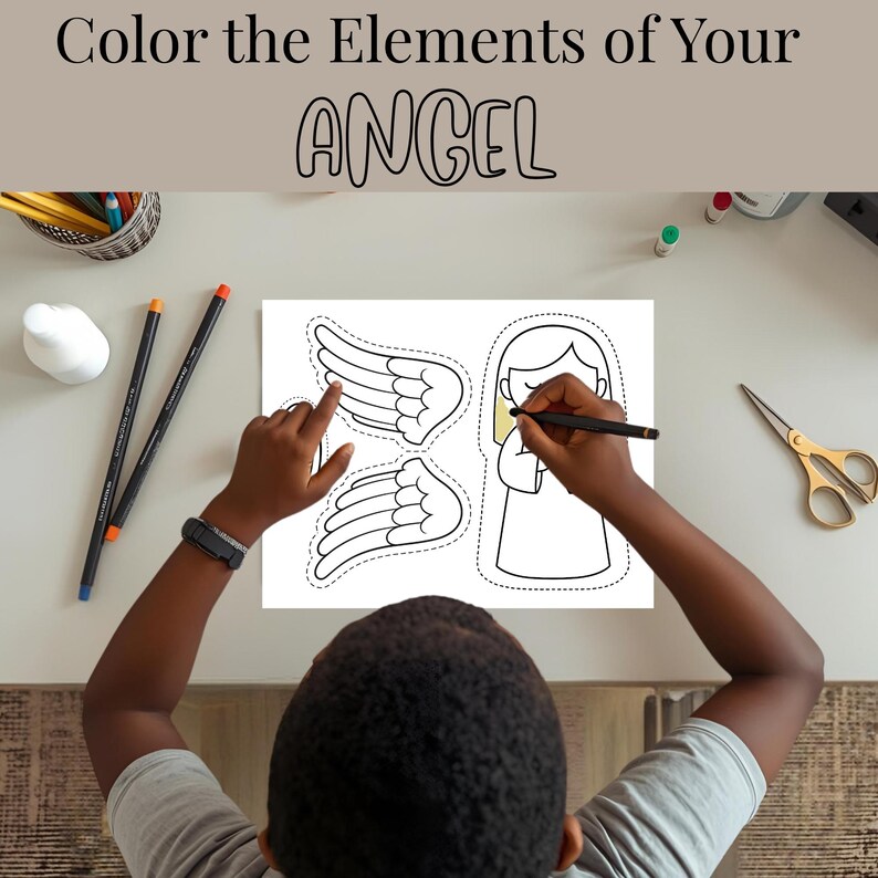 Christmas Angel Craft: Cut and Paste Printable (PDF) Make Your Own ...