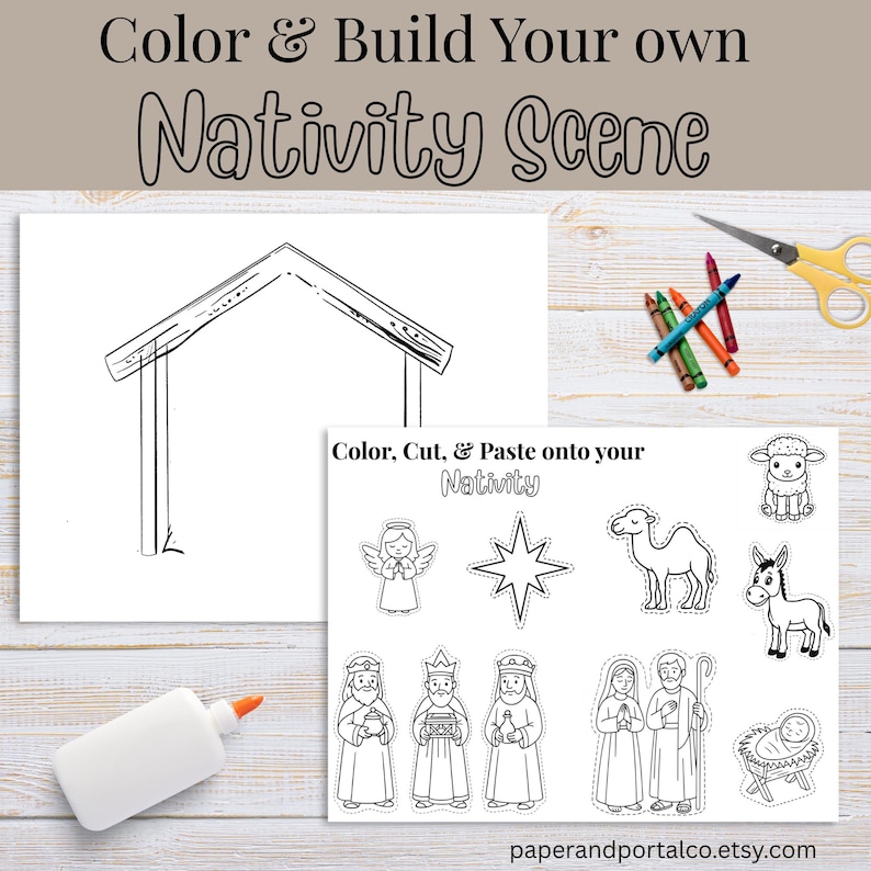 Christmas Nativity Craft: Cut and Paste Printable (PDF), Make Your Own ...