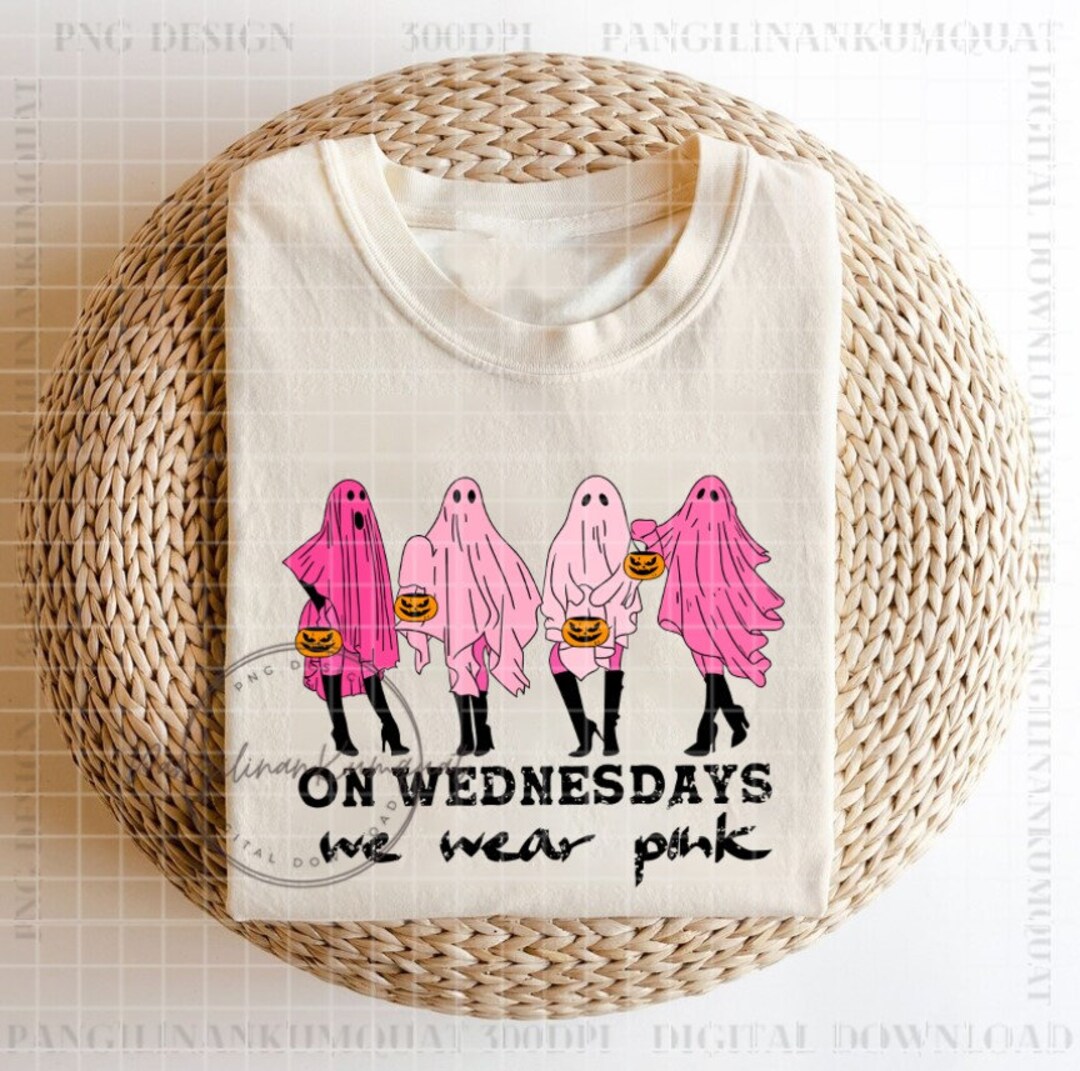 On Wednesday We Wear Pink Ghost Png Halloween Pink Png Pink - Etsy