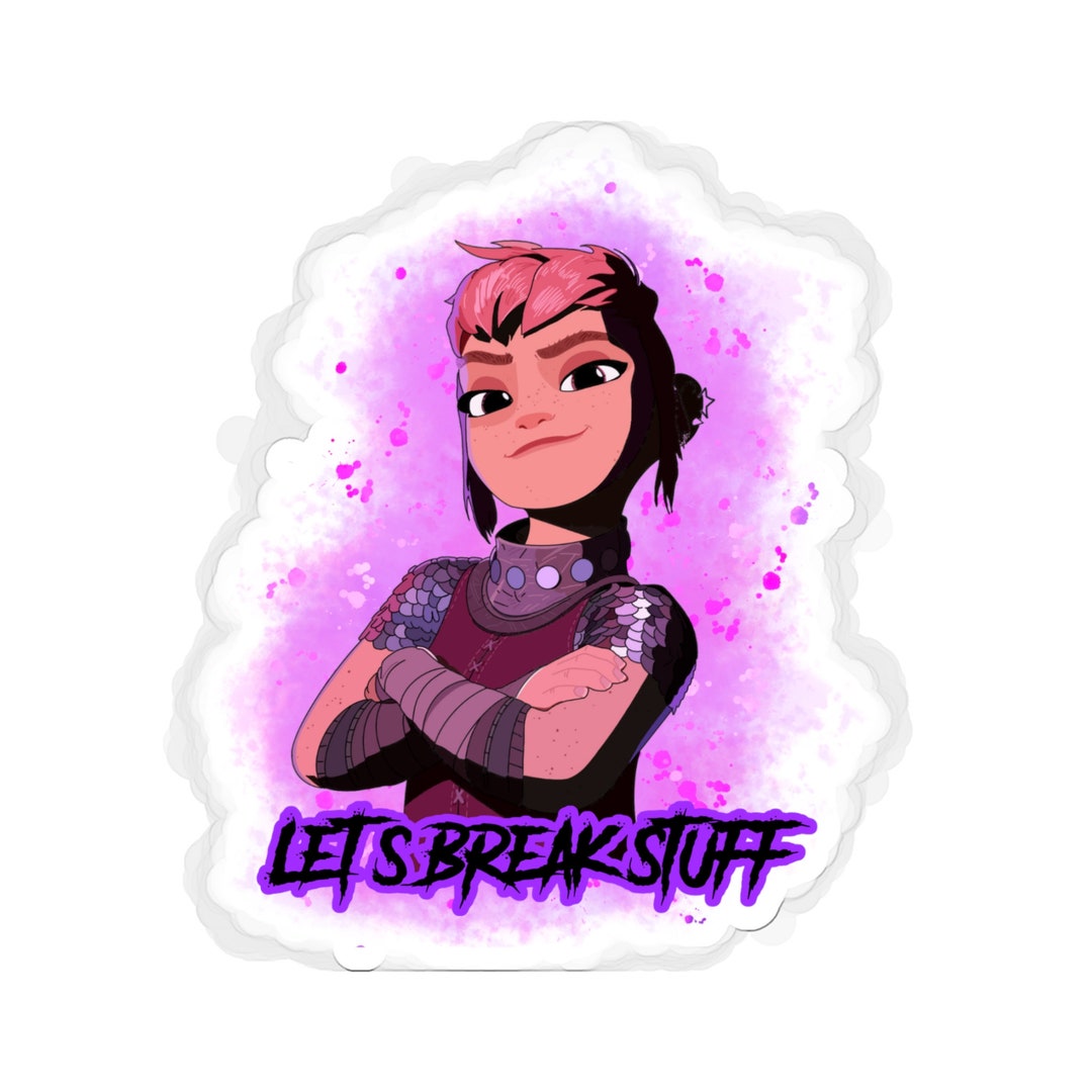 Nimona Fan Art Let Break Stuff Purple Words Comic Book Kiss-cut ...