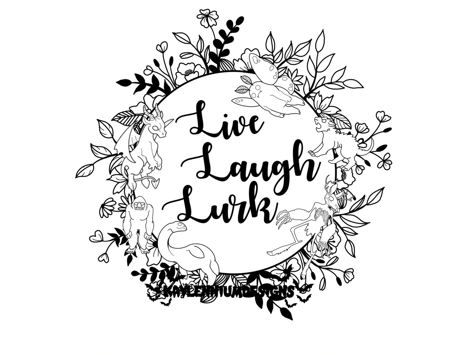 Live Laugh Lurk Downloadable Cut File SVG Cricut Cryptid Cut File ...