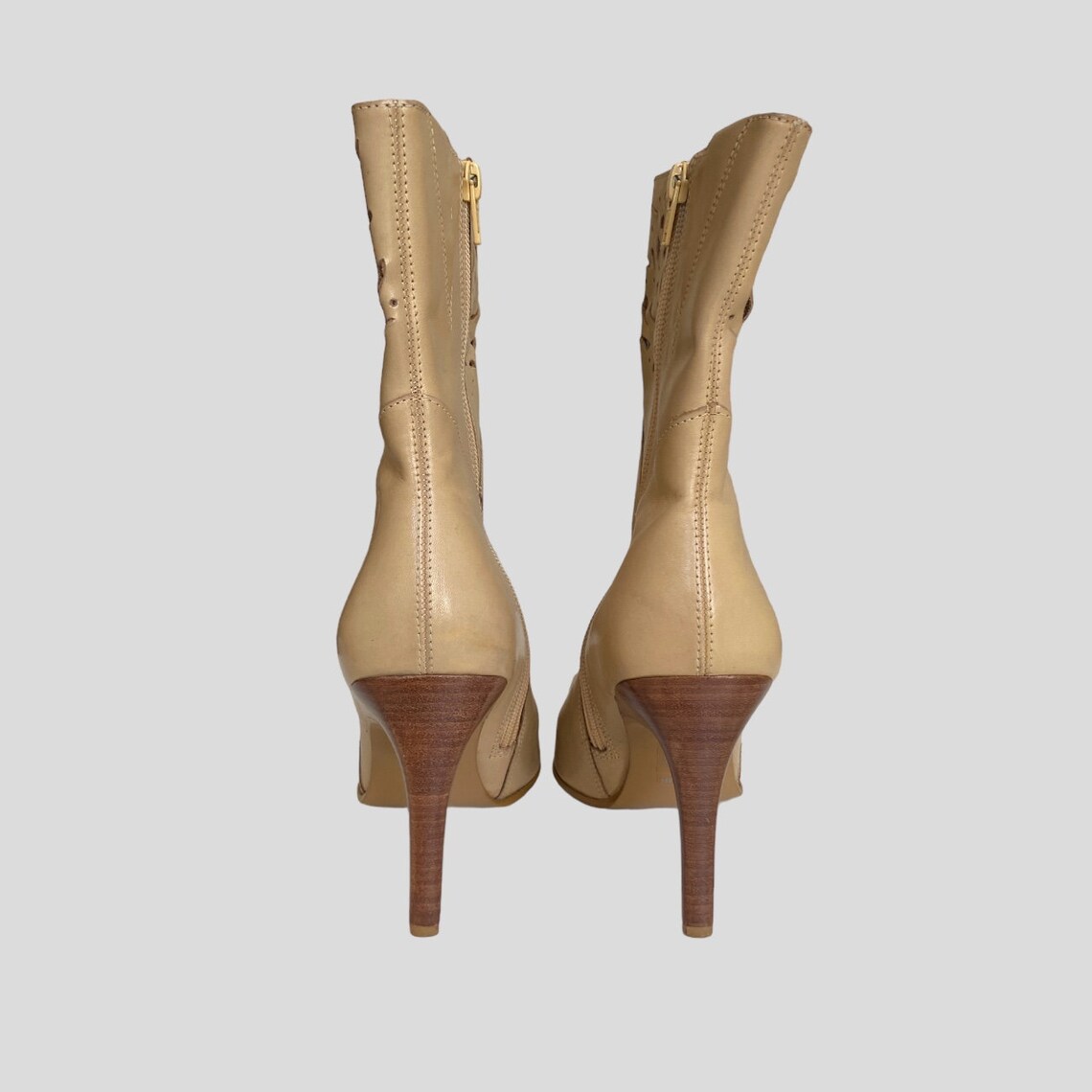 Vintage 90s Y2K Bronx Cream Beige Genuine Leather Pointy Toe Placement ...