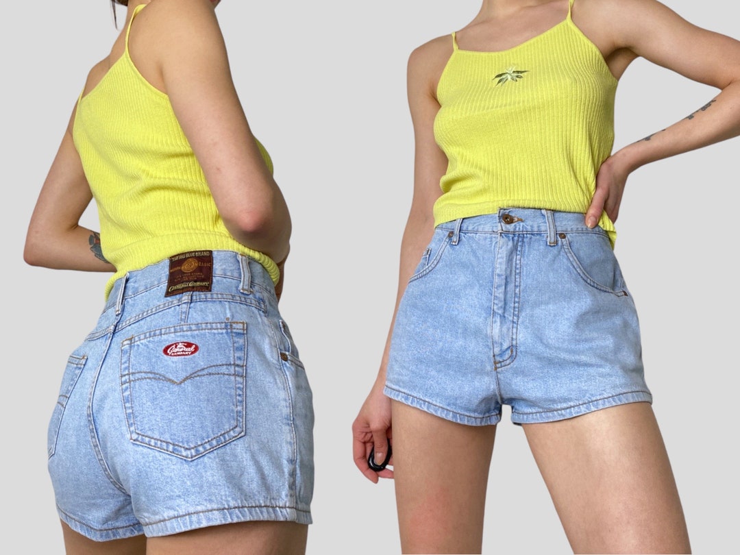 Vintage 90s Light Blue High Rise Thin Denim Shorts - Etsy
