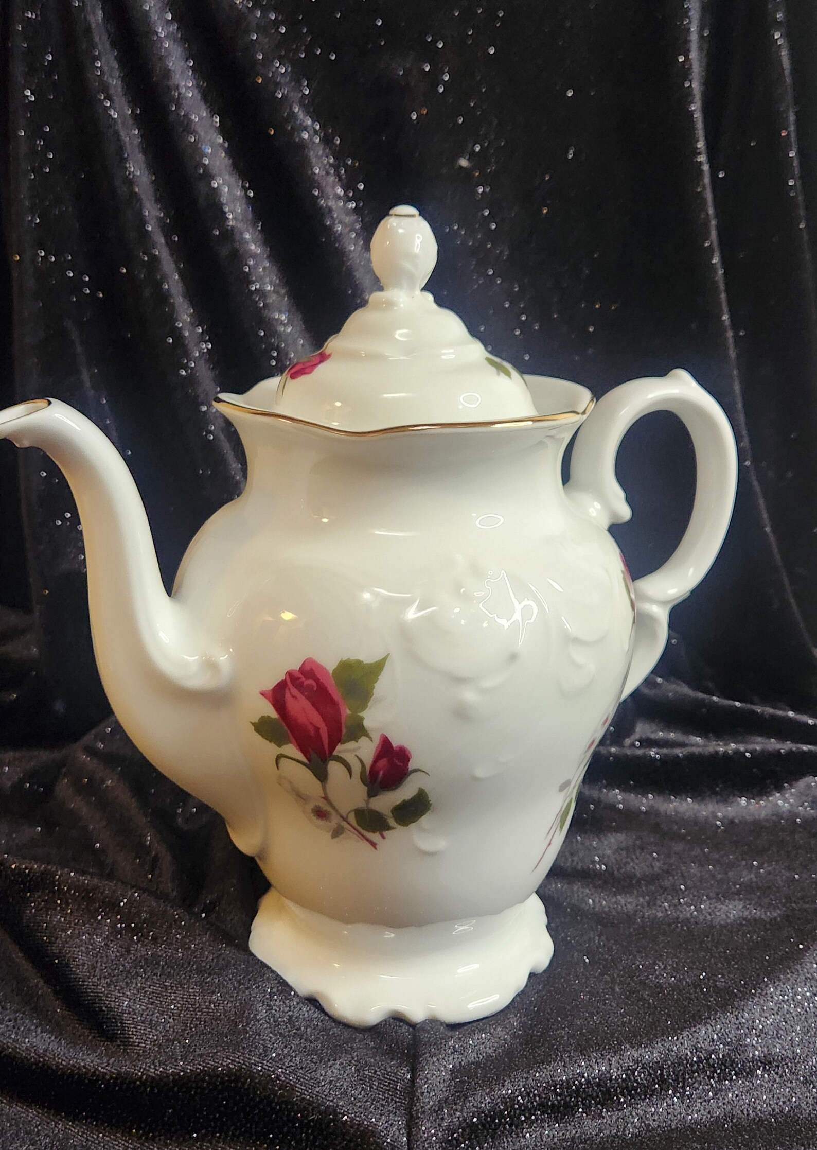 Vintage Royal Kent Poland Rose Teapot With Lid - Etsy
