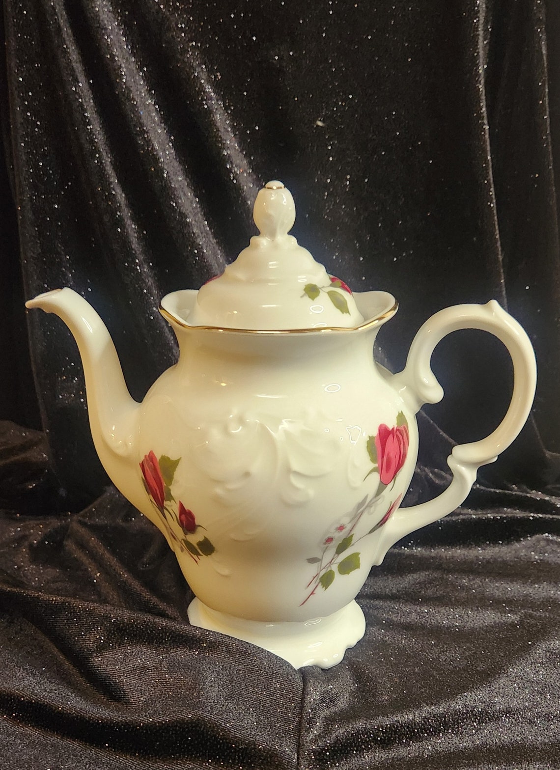 Vintage Royal Kent Poland Rose Teapot With Lid - Etsy
