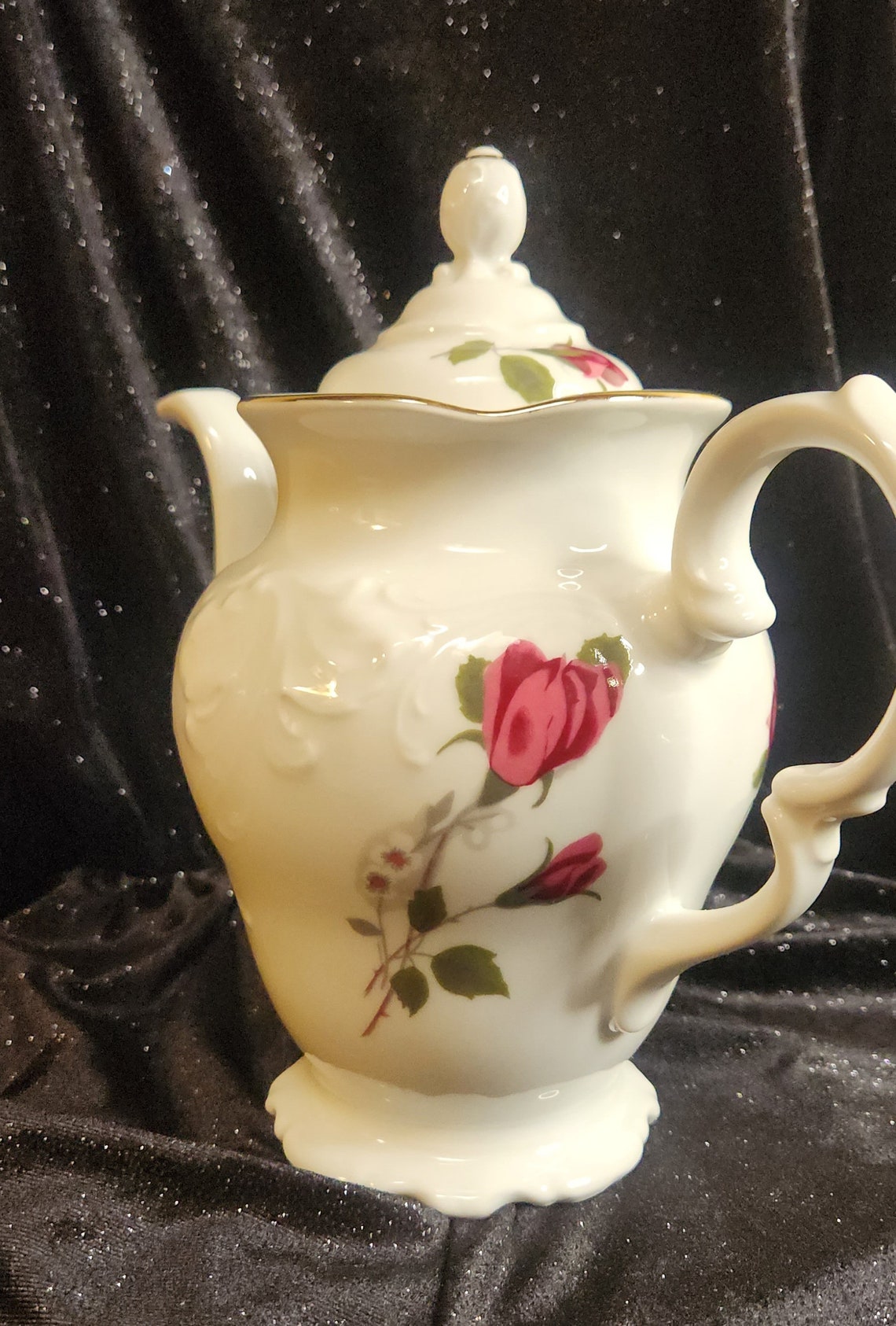 Vintage Royal Kent Poland Rose Teapot With Lid - Etsy