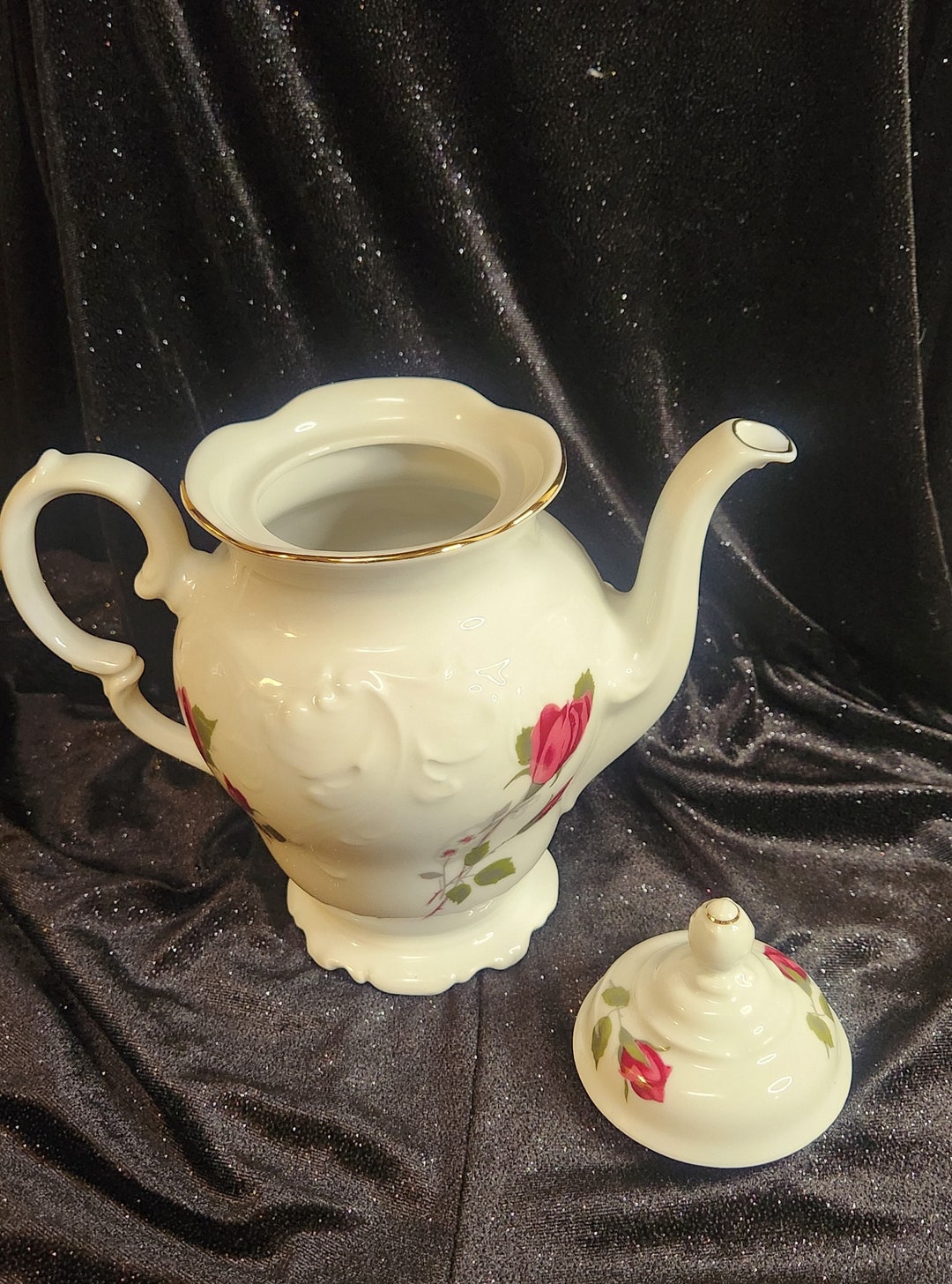 Vintage Royal Kent Poland Rose Teapot With Lid - Etsy