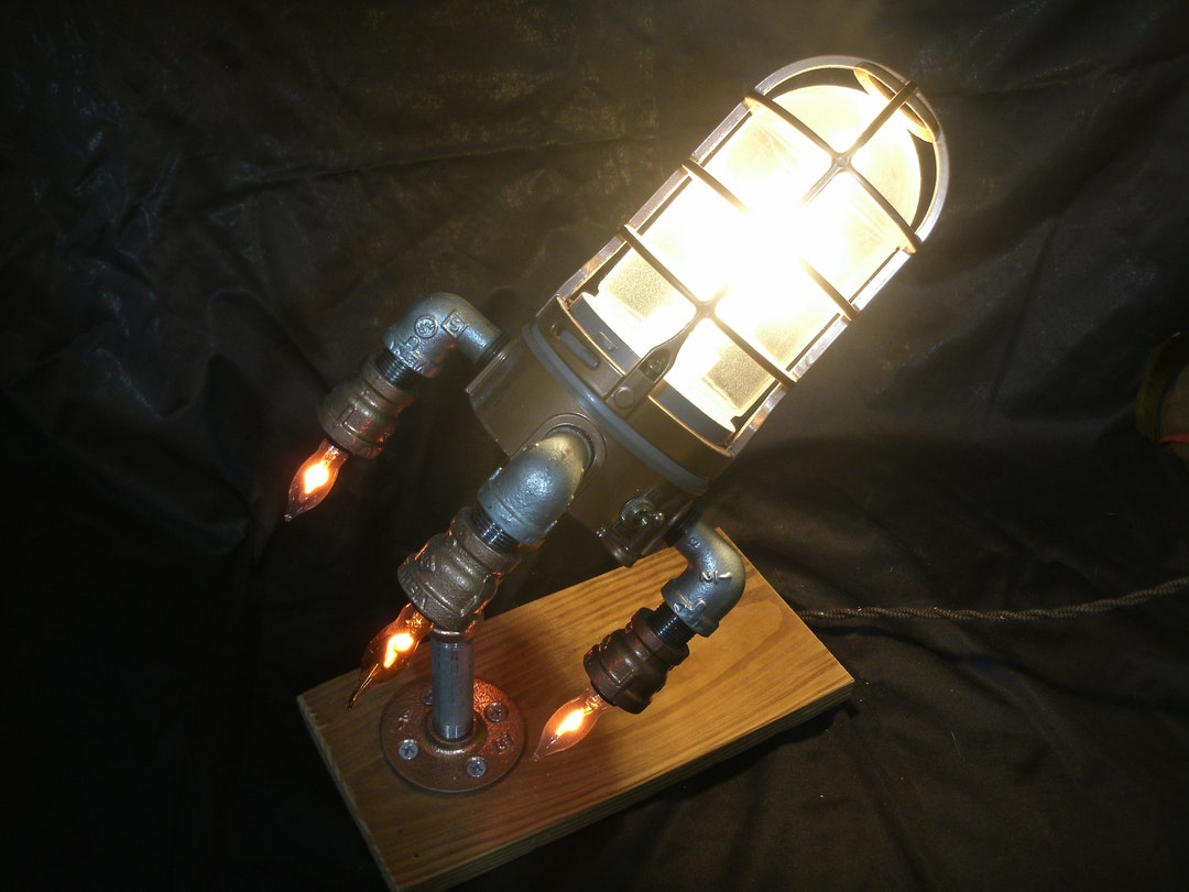 Steam Punk Rocket Ship Lamp - Etsy