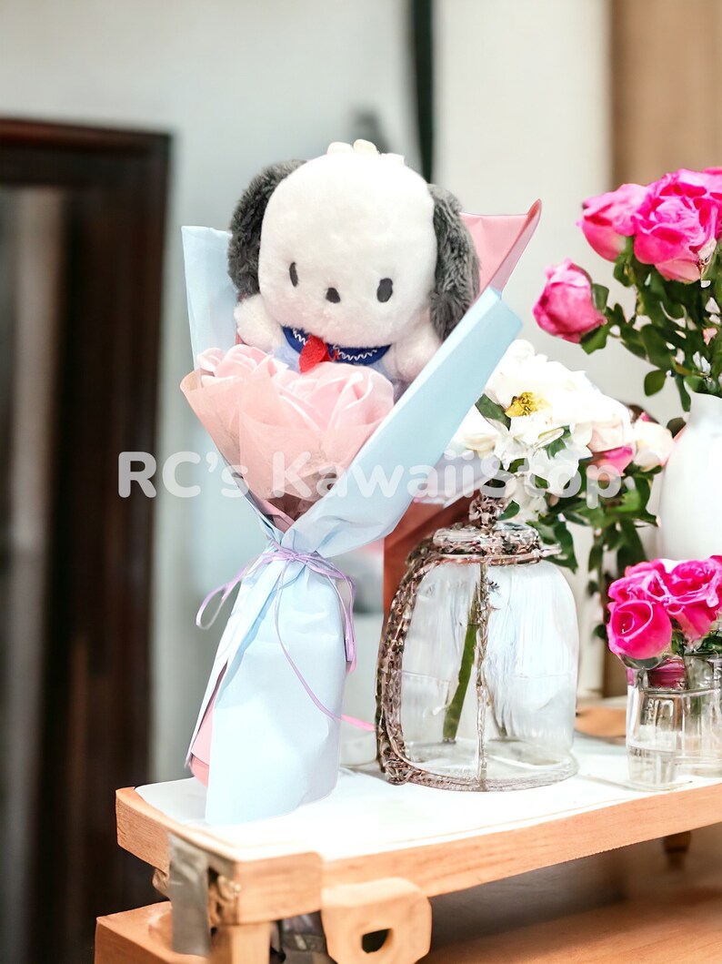 Pochacco Plush Stuffed Fuzzy Plushie Bouquet detachable Kawaii Gift ...