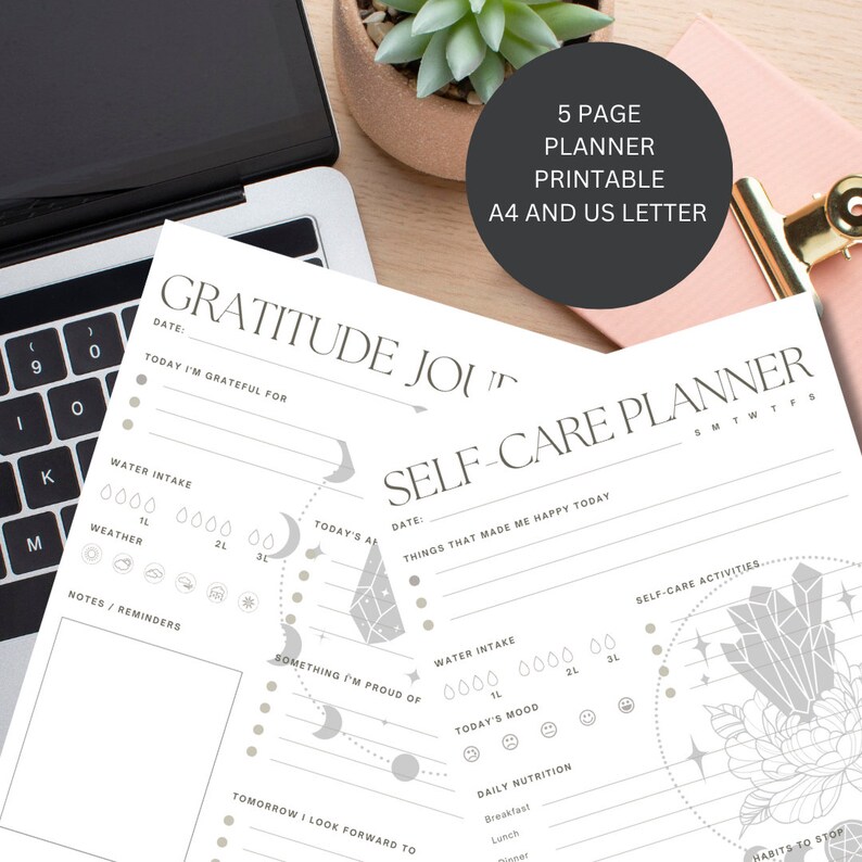 Daily Weekly Planner Printable Instant Download 5 Page Bundle ...