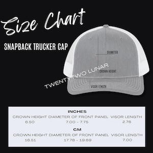5x Snapback Trucker Cap Size Chart Hat Mockup Product Details Mockup ...