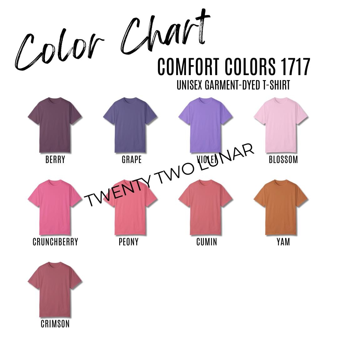 Comfort Colors 1717 Colour Chart Canva Template Tshirt Comfort Colors ...