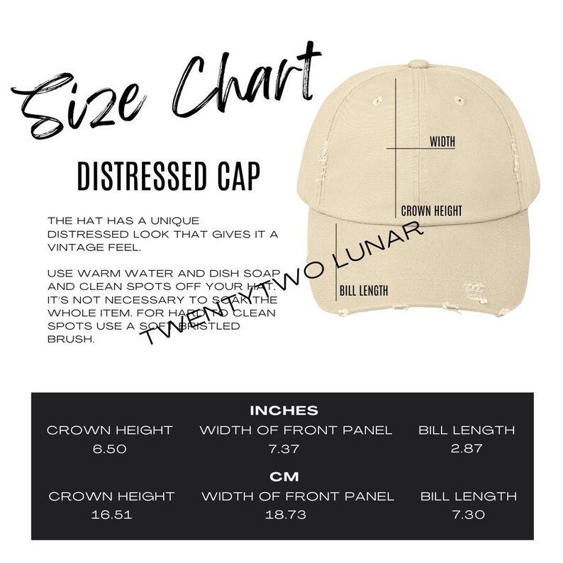 5x Unisex Distressed Cap Size Chart District DT600 Mockup Product ...