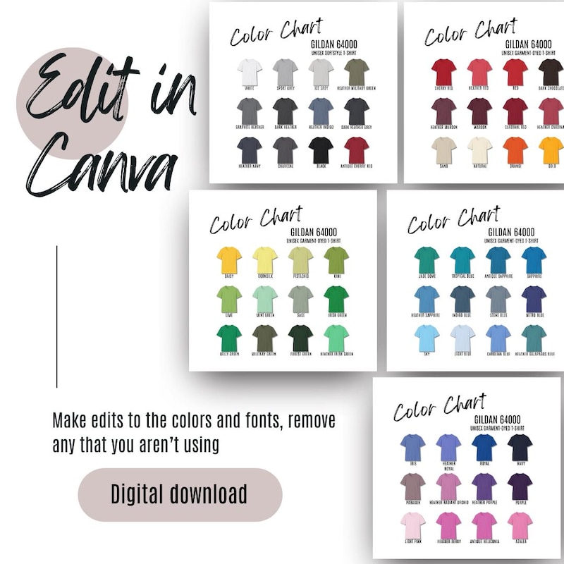 Color Chart - Etsy
