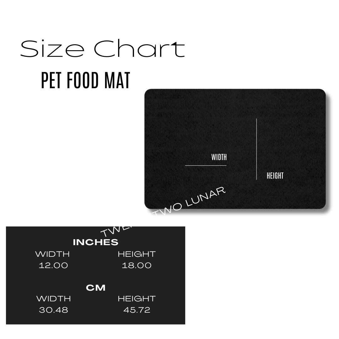5 X Pet Food Mat 12 X 18 Size Chart Mat Mockup Product Details Mockup ...