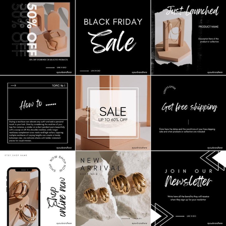 20 Social Media Templates Canva Etsy Seller Instagram Templates Small ...