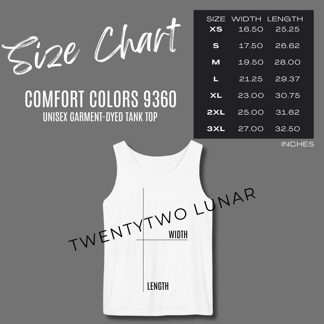 5 X Comfort Colors 9360 Size Chart Printify Comfort Colors Size Chart ...