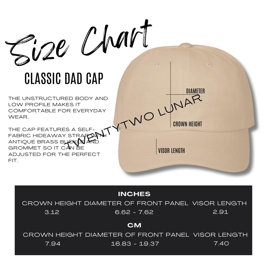 5 X Classic Dad Cap Size Chart Hat Mockup Product Details Mockup ...